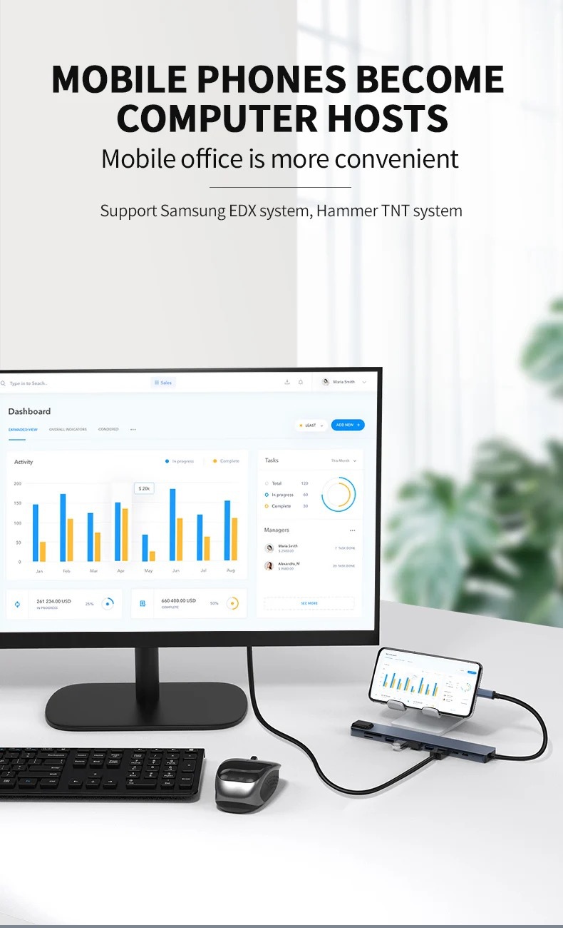 10in1 Typec to HDMI 4K Docking Station USB3.0 PD Charging SD/TF Reader ...
