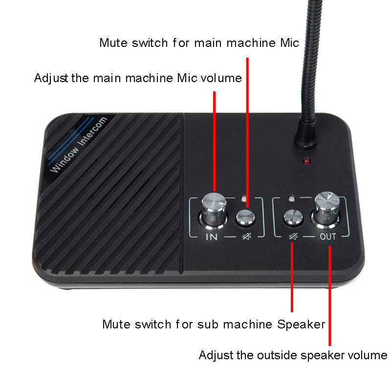 Window intercom speaker Two Way Speaker Mic Window Microphone and ...