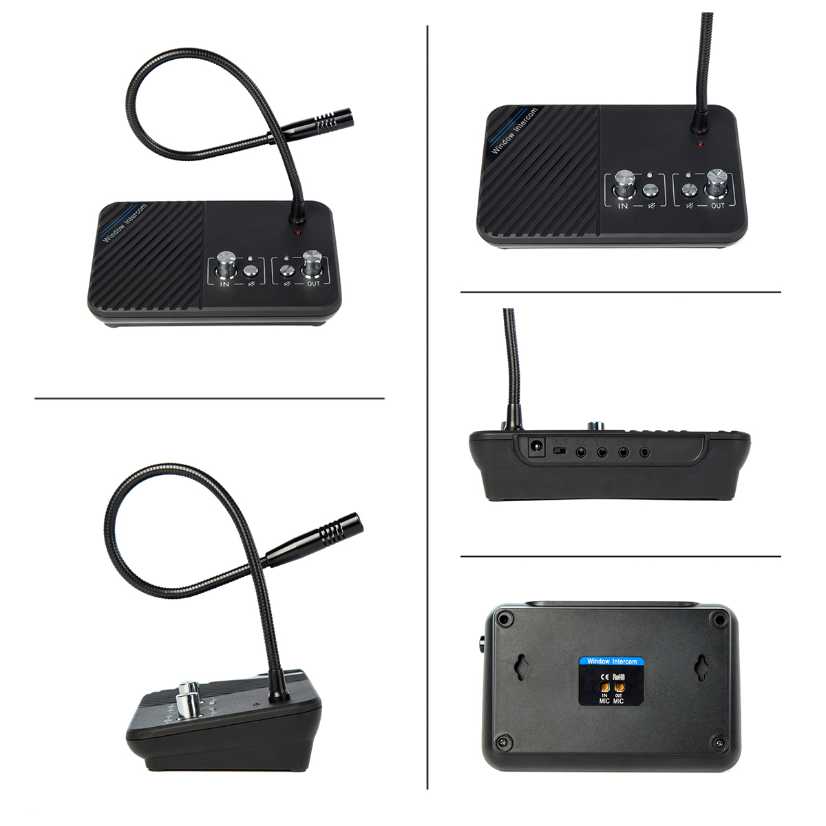 Window Intercom Speaker Two Way Speaker Mic Window Microphone And