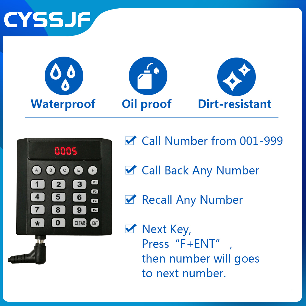 Queue Wireless Calling System Que Number Machine for Clinic Kitchen ...