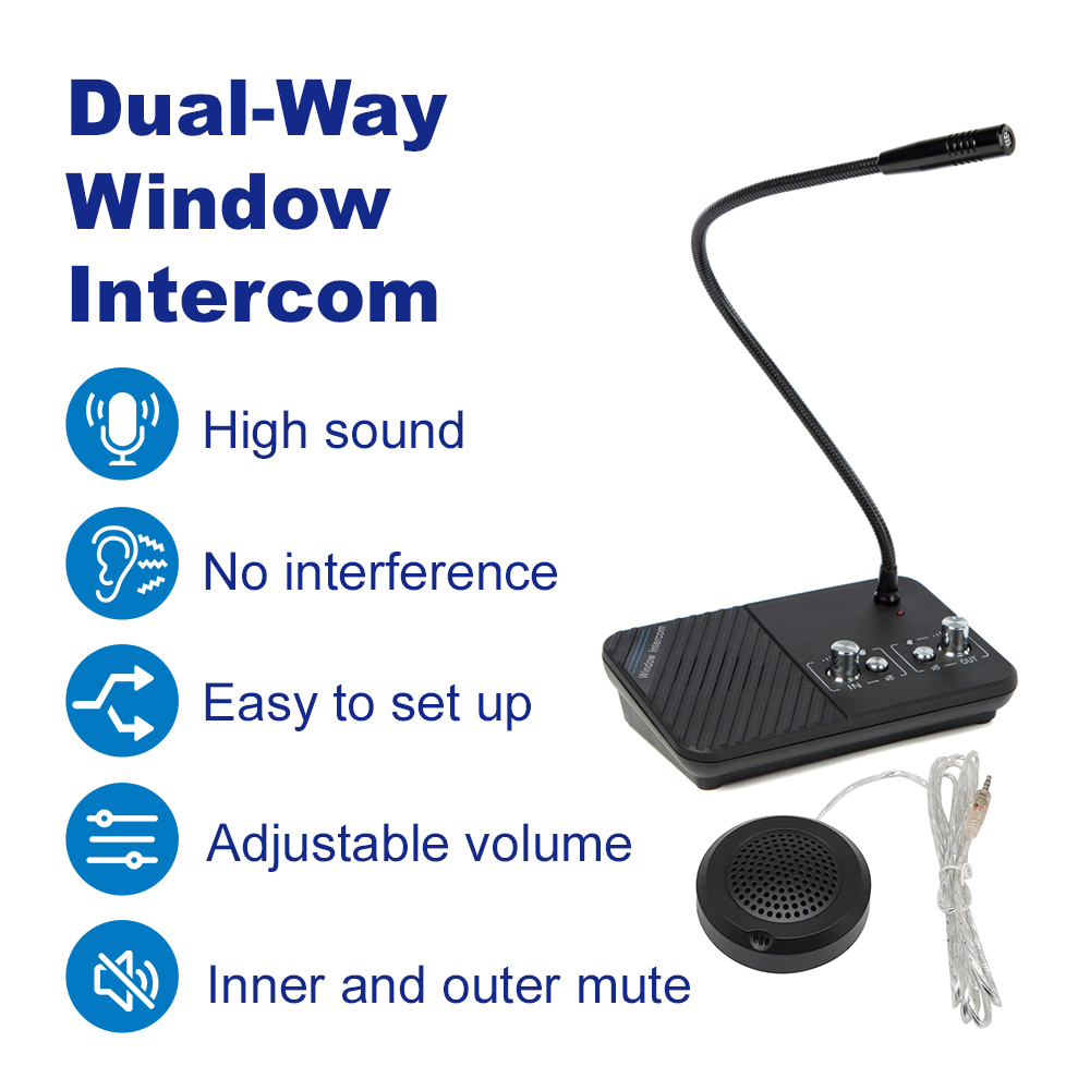 Window intercom speaker Two Way Speaker Mic Window Microphone and Speaker Dual Way for bank ...