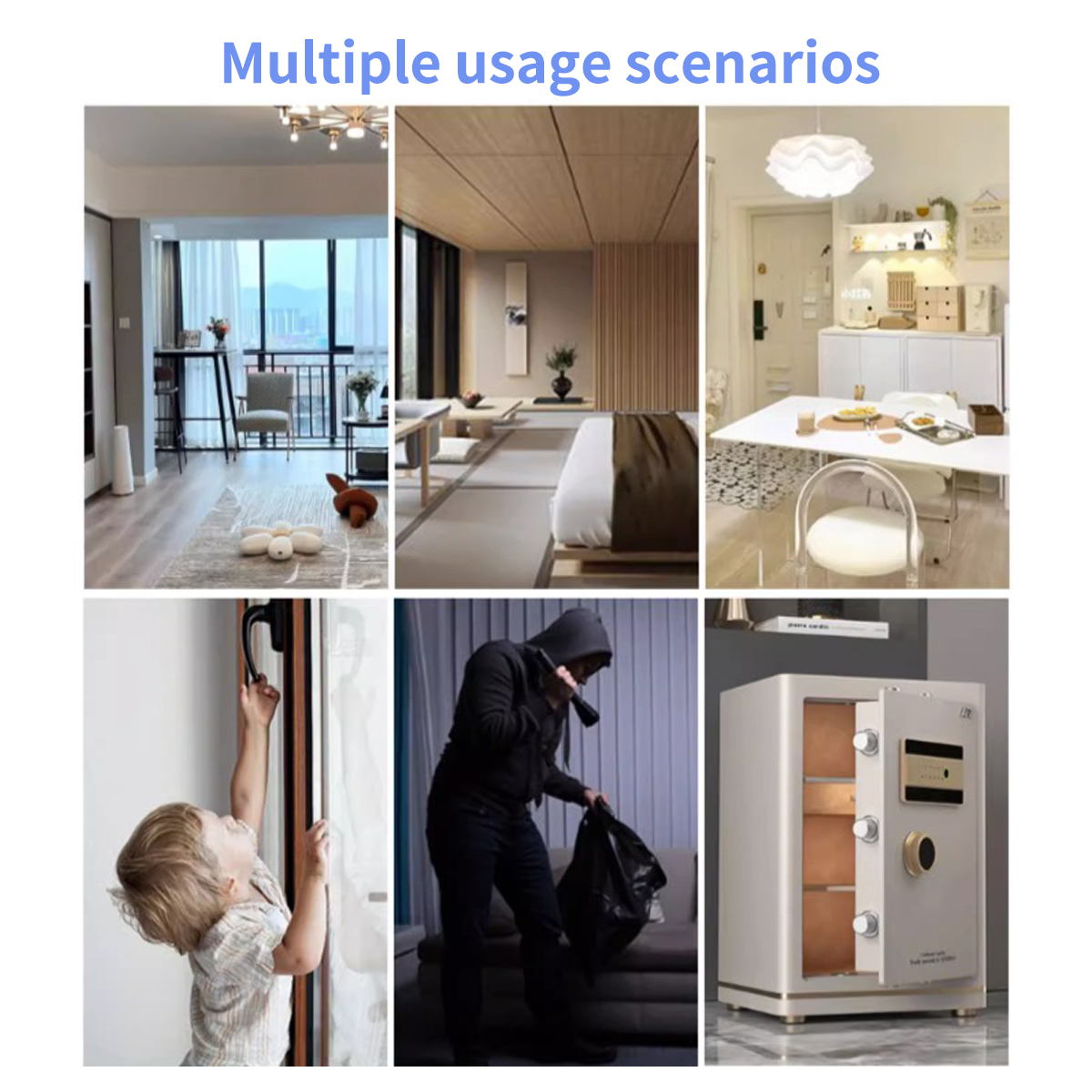 120dB High Pitched Alarm Wireless Door and Window Entry Alarm Burglar ...