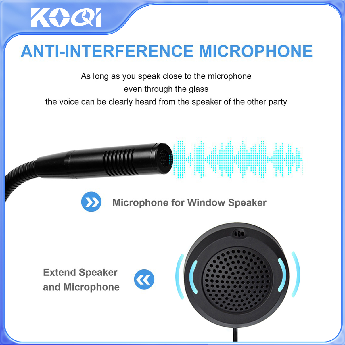 【Local Warehouse】Window Intercom Speaker Dual Way Window Mic and ...
