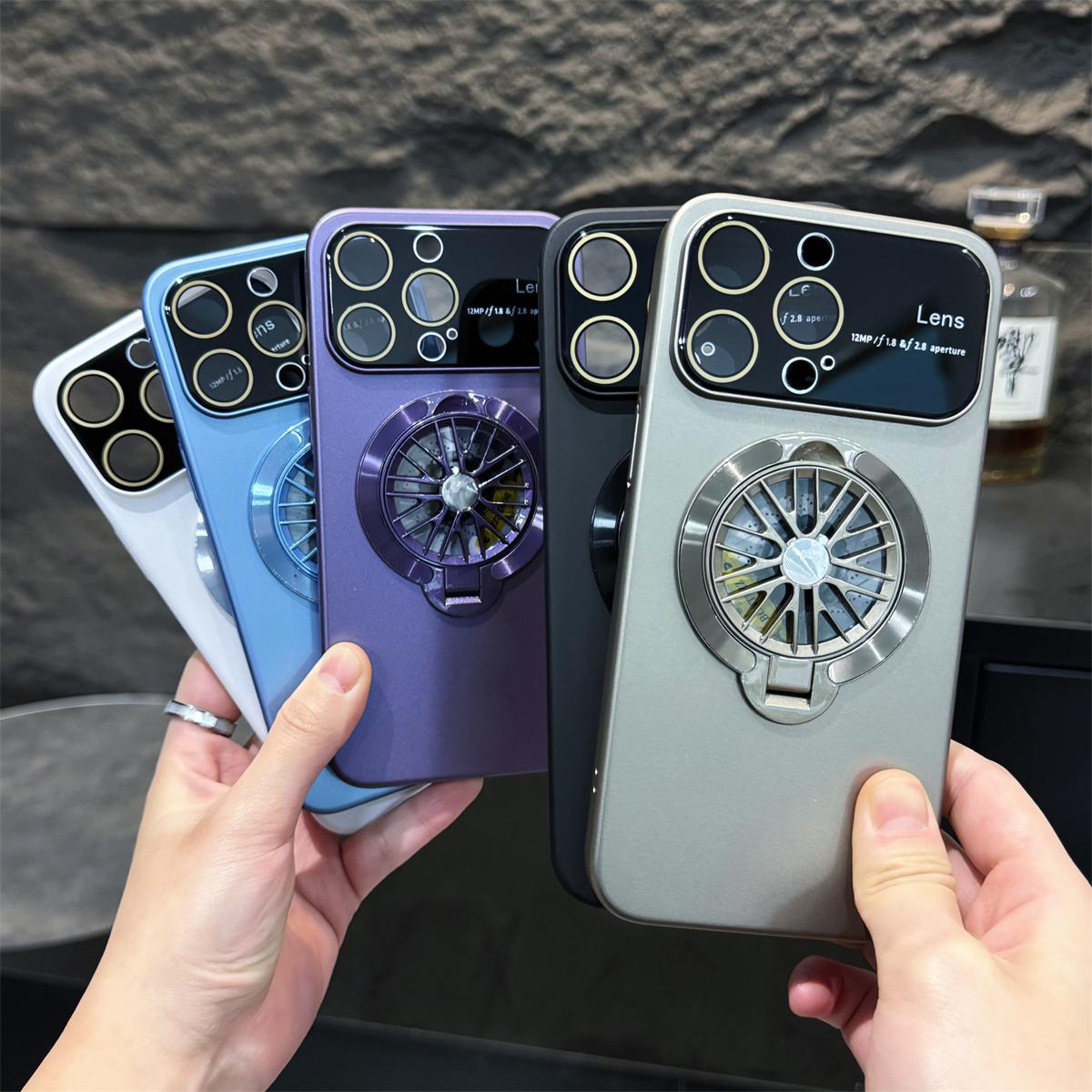 Luxury matte rotating gyroscope bracket 15 Pro max phone case for ...