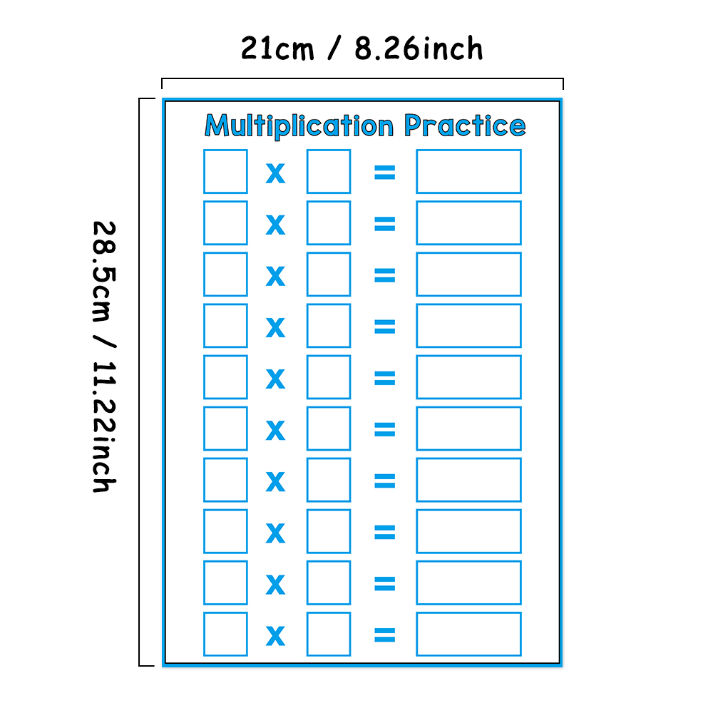3PCS Dry Erase Multiplication Chart Kids Math Times Table Practice ...