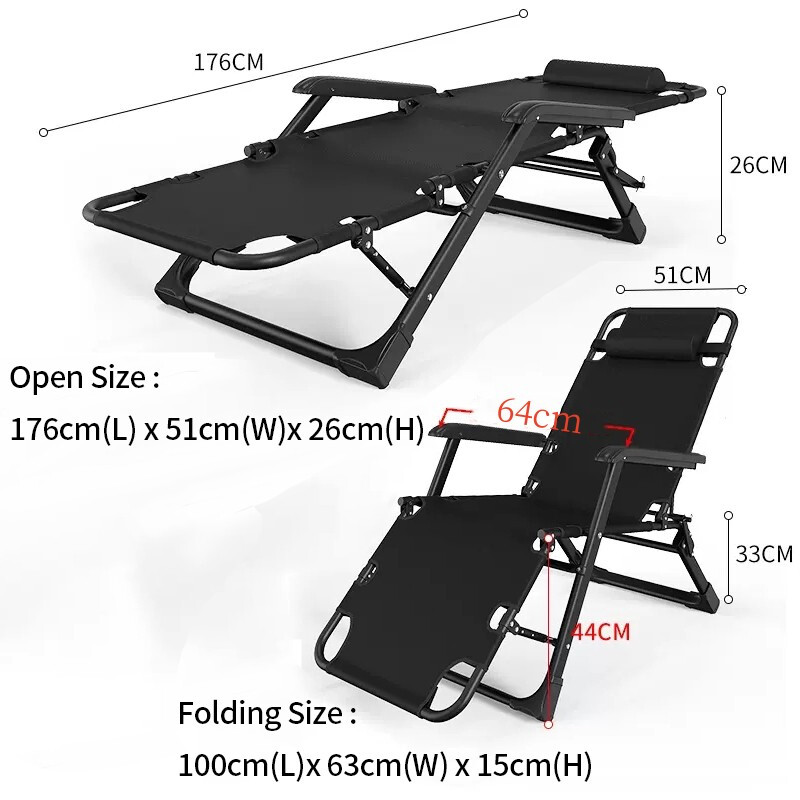 Foldable Lounge Lazy Sofa Seat Chair Outdoor Camping Napping Sleeping ...