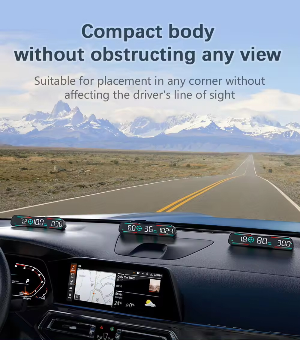 KOMES Digital Speedometer G19 Auto Meter LED Head Up Displays USB GPS ...