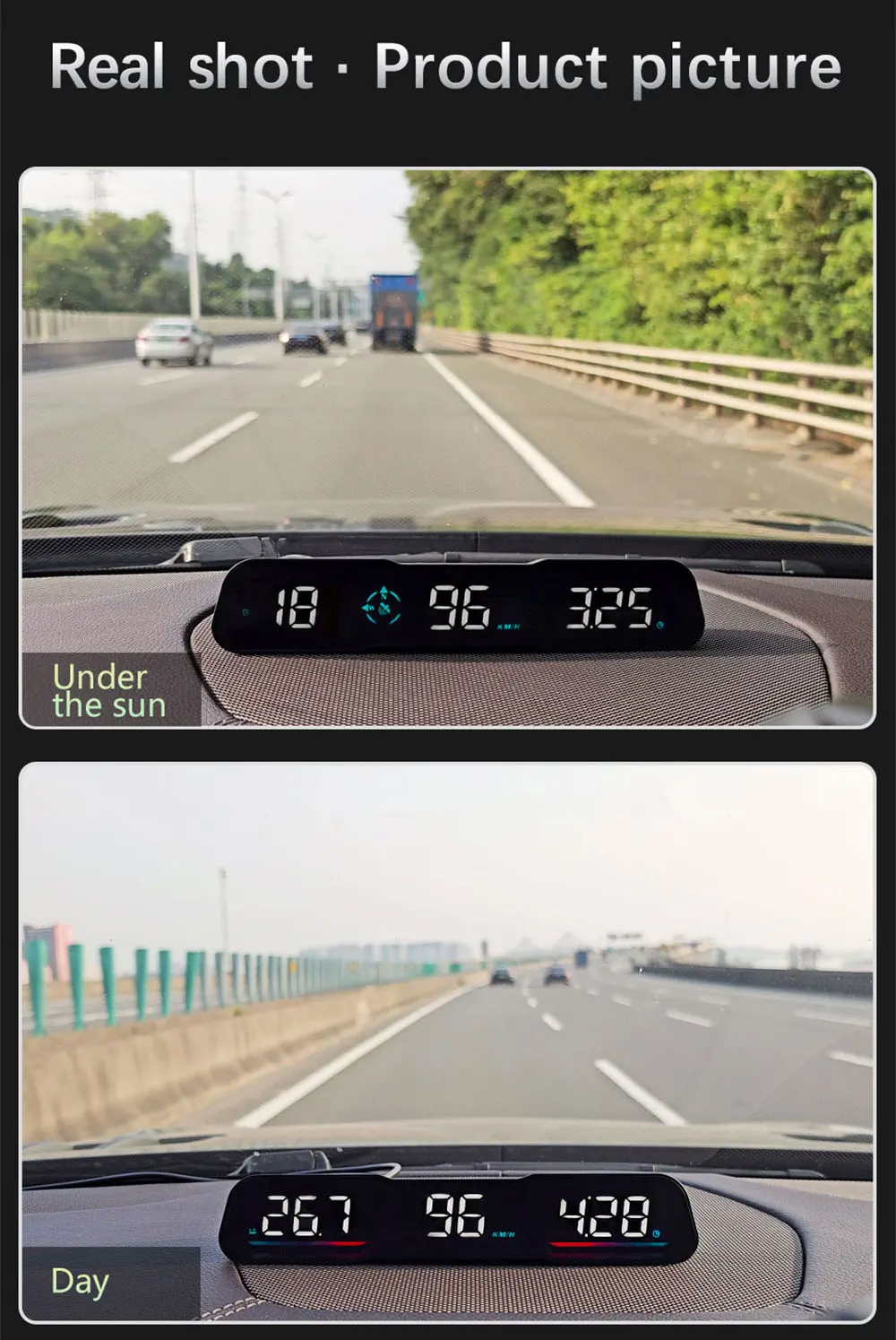 KOMES Digital Speedometer G19 Auto Meter LED Head Up Displays USB GPS ...