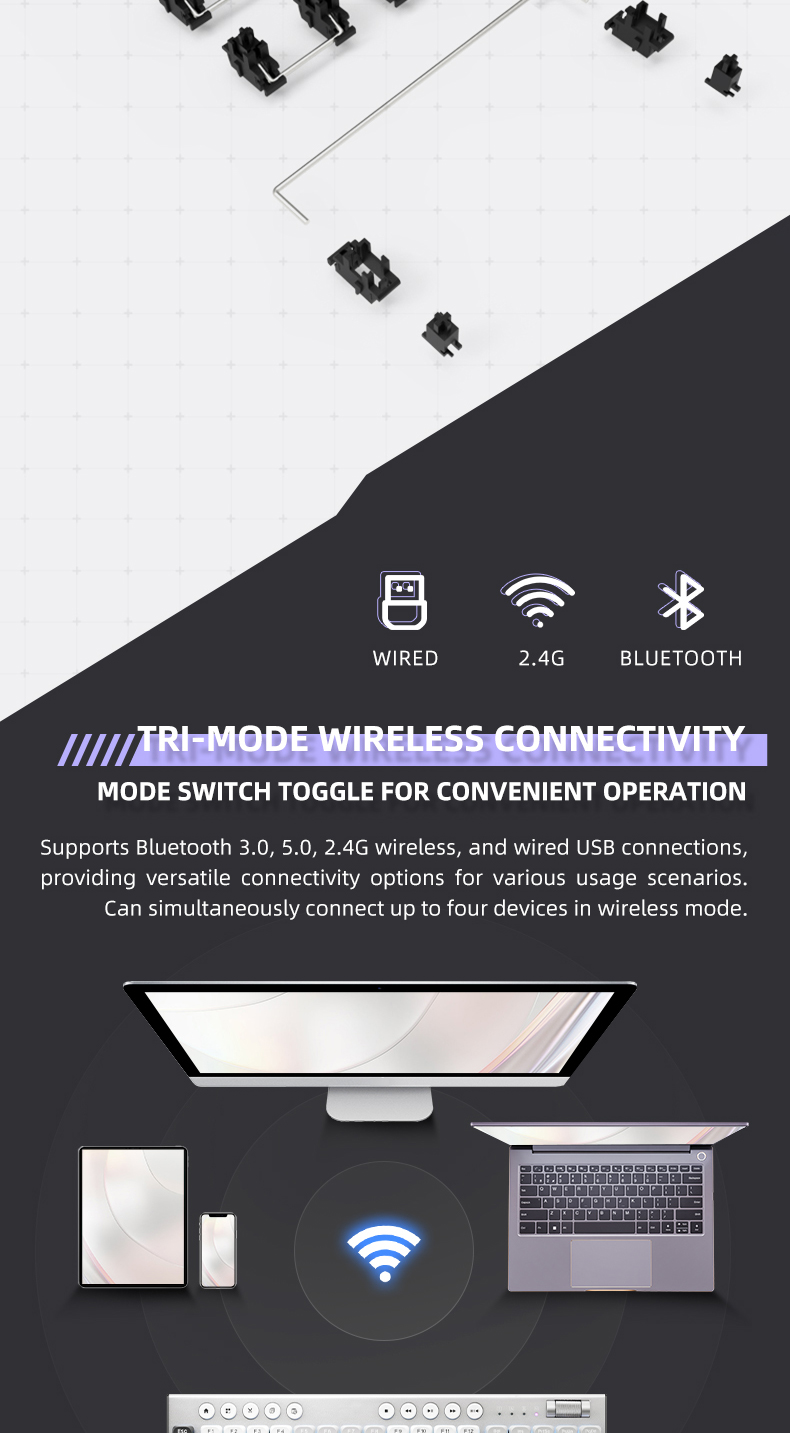 Thunderobot K96 Wireless Low-profile Mechanical Keyboard Wired ...