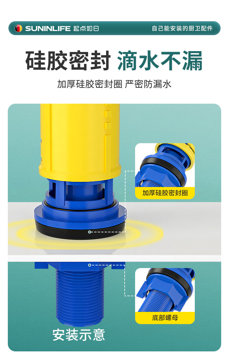 Toilet Tank Accessories Water Inlet Valve Drain Valve Old-fashioned ...