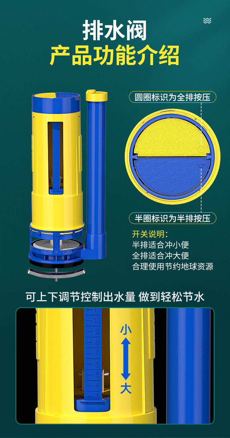 Toilet Tank Accessories Water Inlet Valve Drain Valve Old-fashioned ...