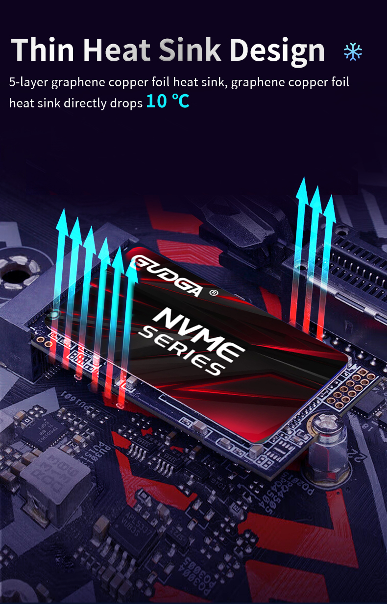 GUDGA NVMe SSD M2 128GB 256GB 512GB 1TB PCIe 3.0x2 M.2 NVMe 2242 For Laptop Desktop Notebook ...