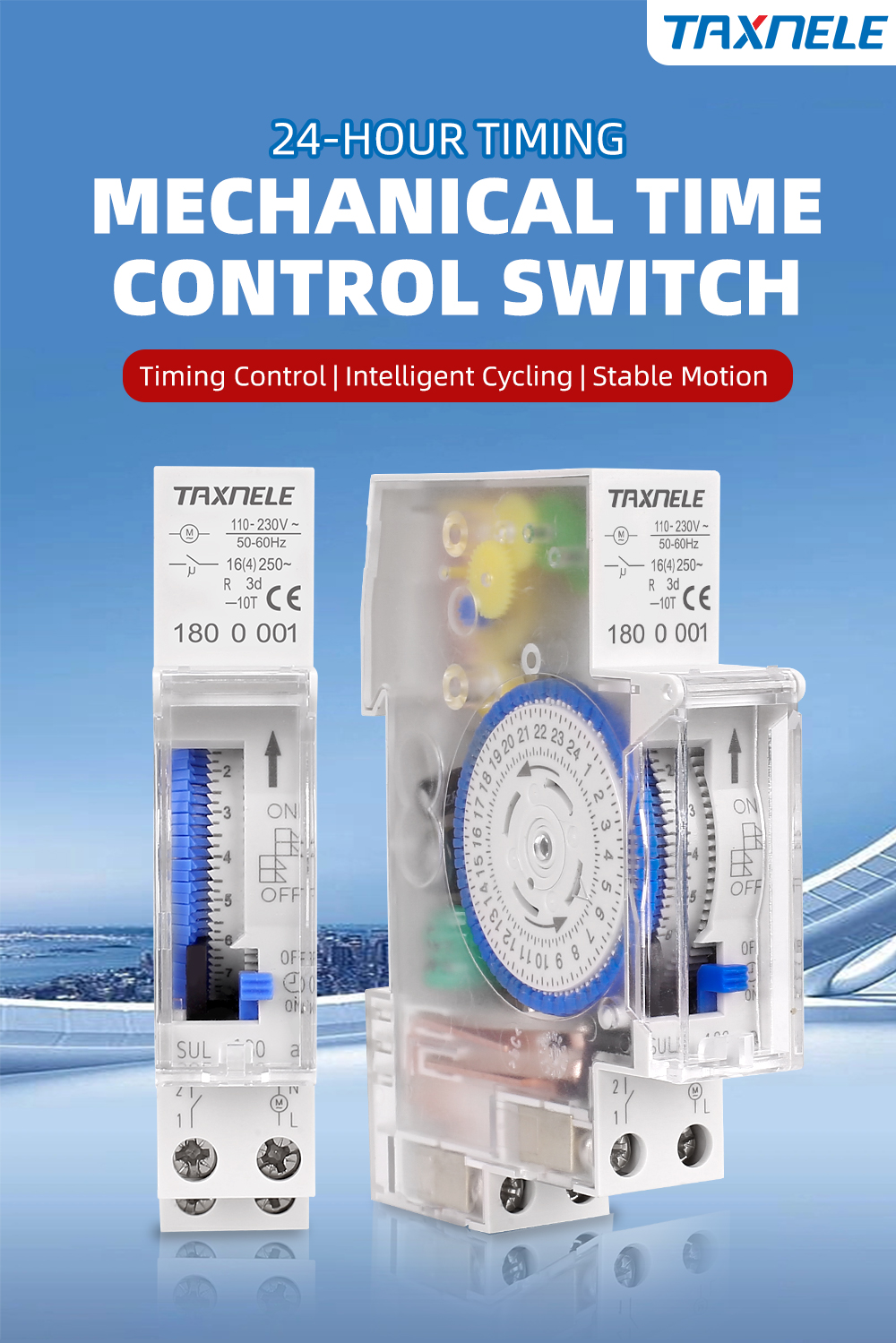 DIN Rail SUL180 SUL180A Time Switch Mechanical Timer Switch 24 Hours Programmable Timer 16A Time ...