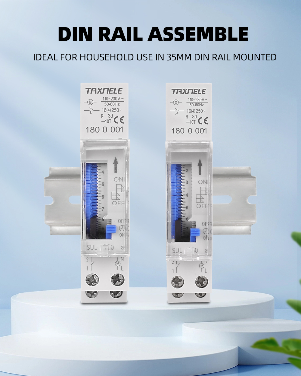 DIN Rail SUL180 SUL180A Time Switch Mechanical Timer Switch 24 Hours Programmable Timer 16A Time ...