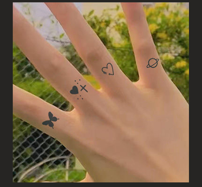 A Set of 6 Small Patterns Fresh Simple Temporary Tattoo Stickers Long ...