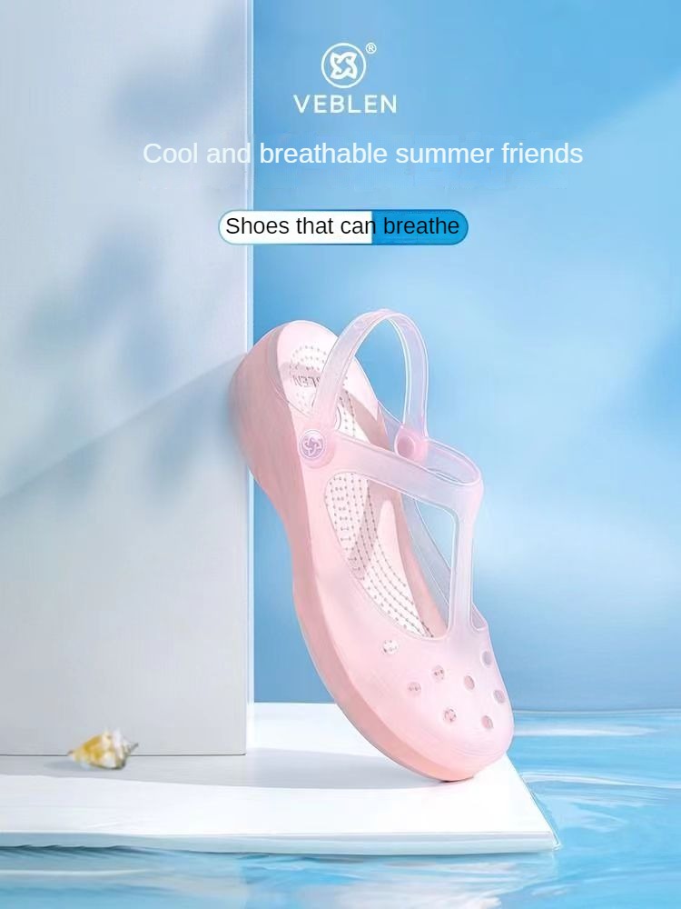 Veblen sandals women Solid color Hole shoes women shoes 6601 | Shopee ...