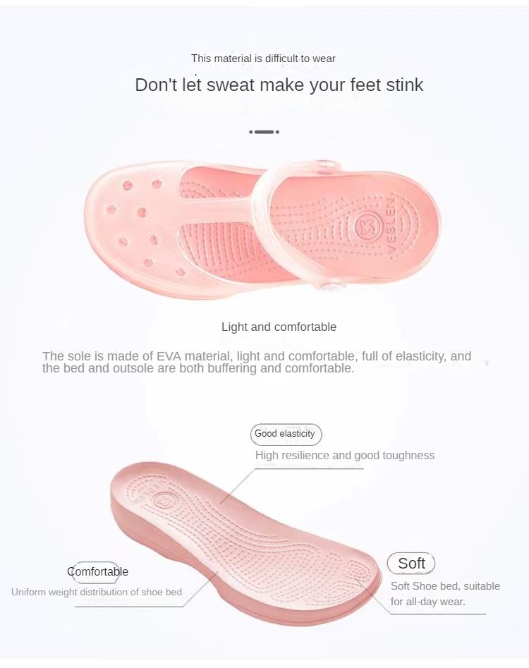 Veblen sandals women Solid color Hole shoes women shoes 6601 | Shopee ...