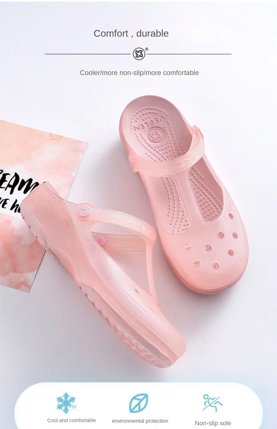 Veblen sandals women Solid color Hole shoes women shoes 6601 | Shopee ...