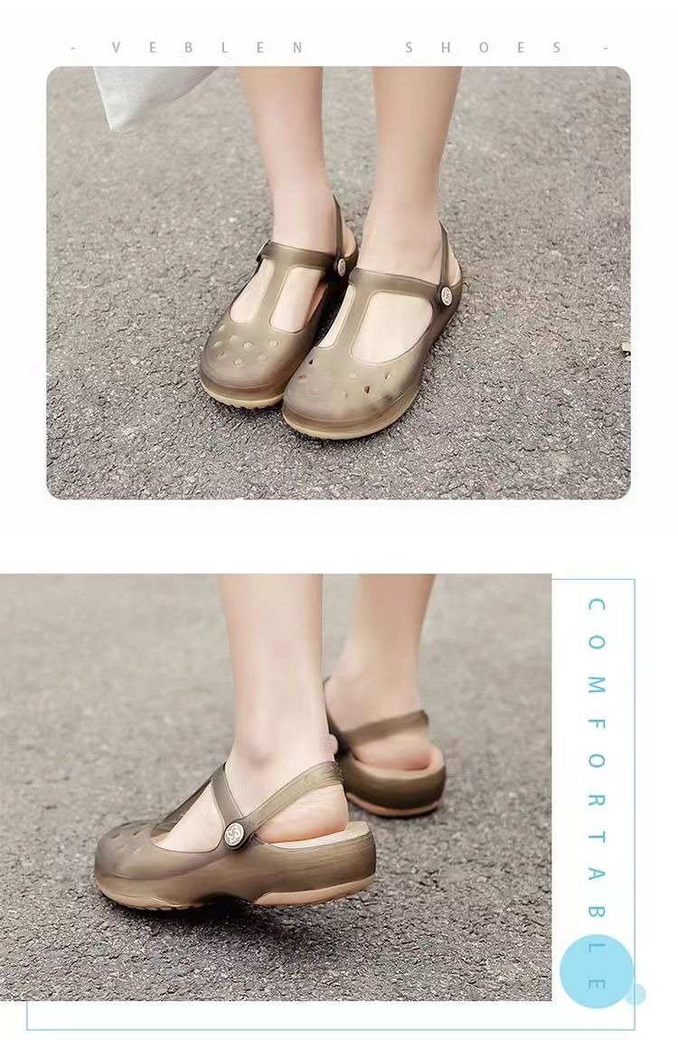 Veblen sandals women Solid color Hole shoes women shoes 6601 | Shopee ...