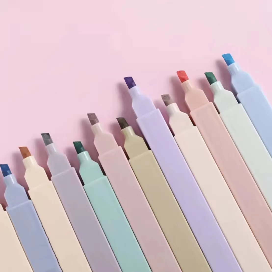 12pcs Light-colored Highlighter Marker Set, For Drawing, Key Points ...