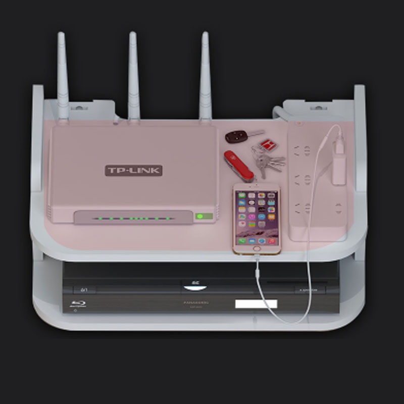 Green Moon Living Room TV Wall Set-Top Box Router Storage Box WiFi Rack ...