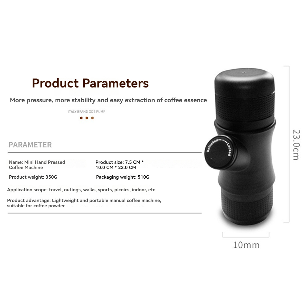 Mini Coffee Maker, Hand Pressed Espresso Machine with Coffee Drinking Cup Easy to Disassemble ...