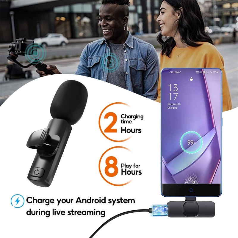 (Local Shippment) K9 Wireless Lavalier Microphone for Phone Vlog Live ...