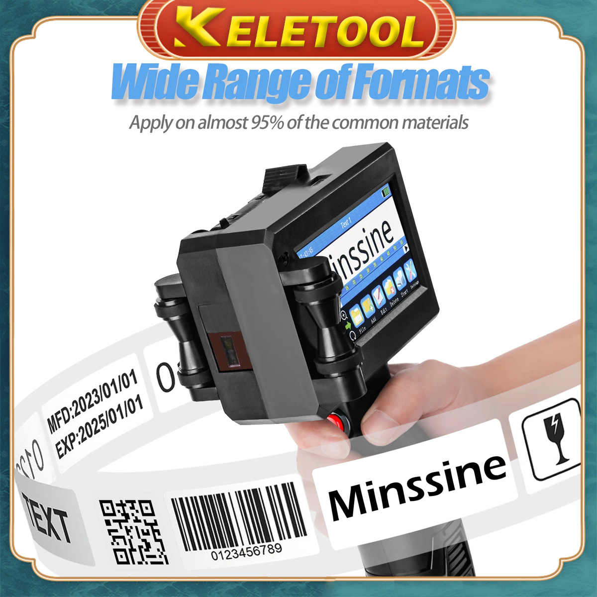 Barcode Scanner inkjet printer printer label 手持喷码机 Barcode Code Printer ...