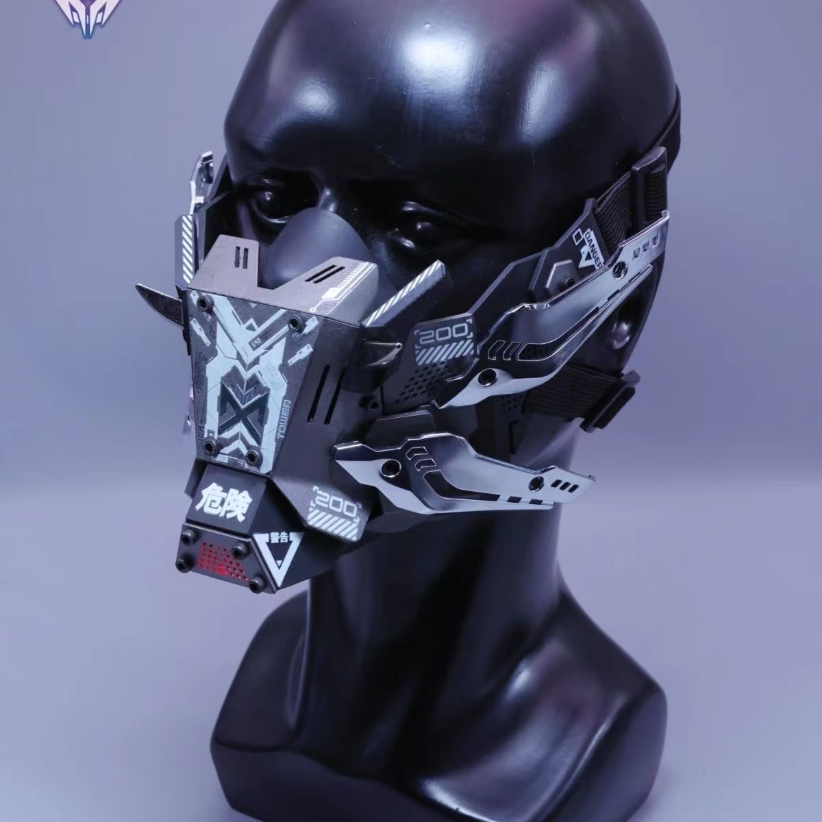 Cyberpunk LED Mask Handsome Tactical Mechanical Function Wind Cosplay ...