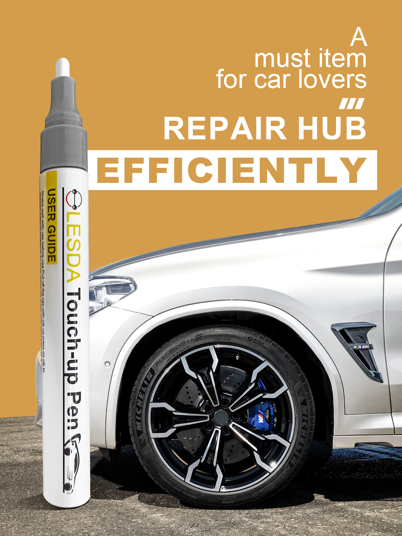 Rim Touch Up Paint - Wheel Repair Curb Rash, Quick and Easy Wheel ...