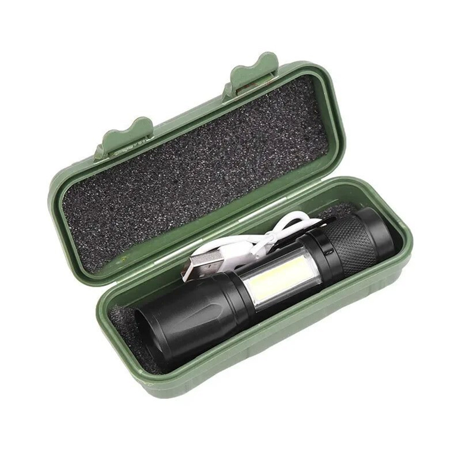 Mini LED USB Charge Flashlight COB+XPE Portable Torch Camping Lantern ...