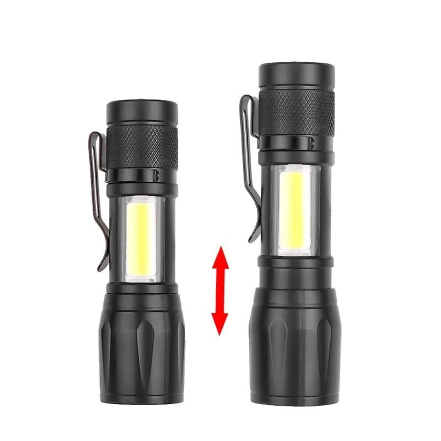 Mini LED USB Charge Flashlight COB+XPE Portable Torch Camping Lantern ...