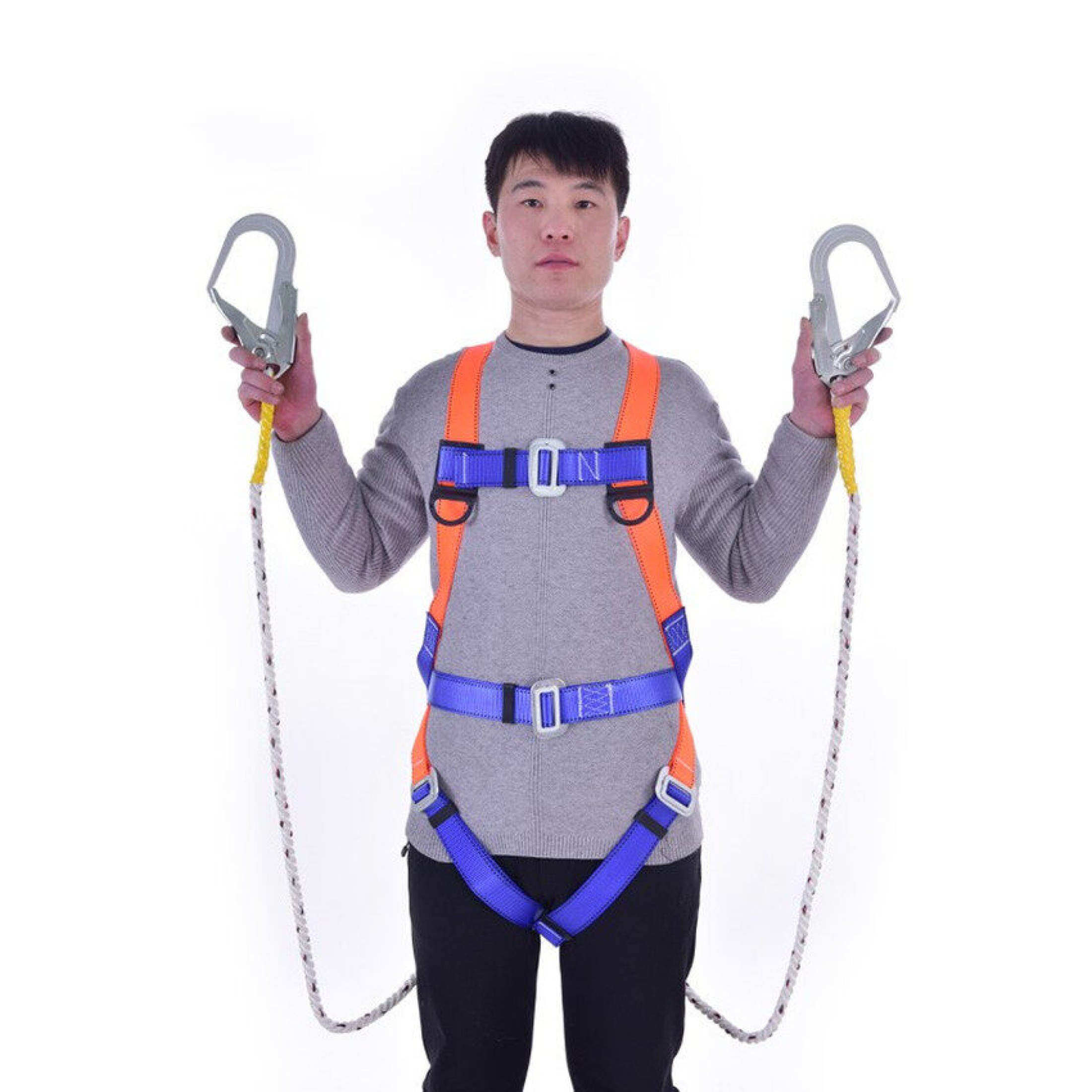 Safety Harness SAFETY BELT FULL BODY HARNESS POLYAMIDE LANYARD LARGE ...