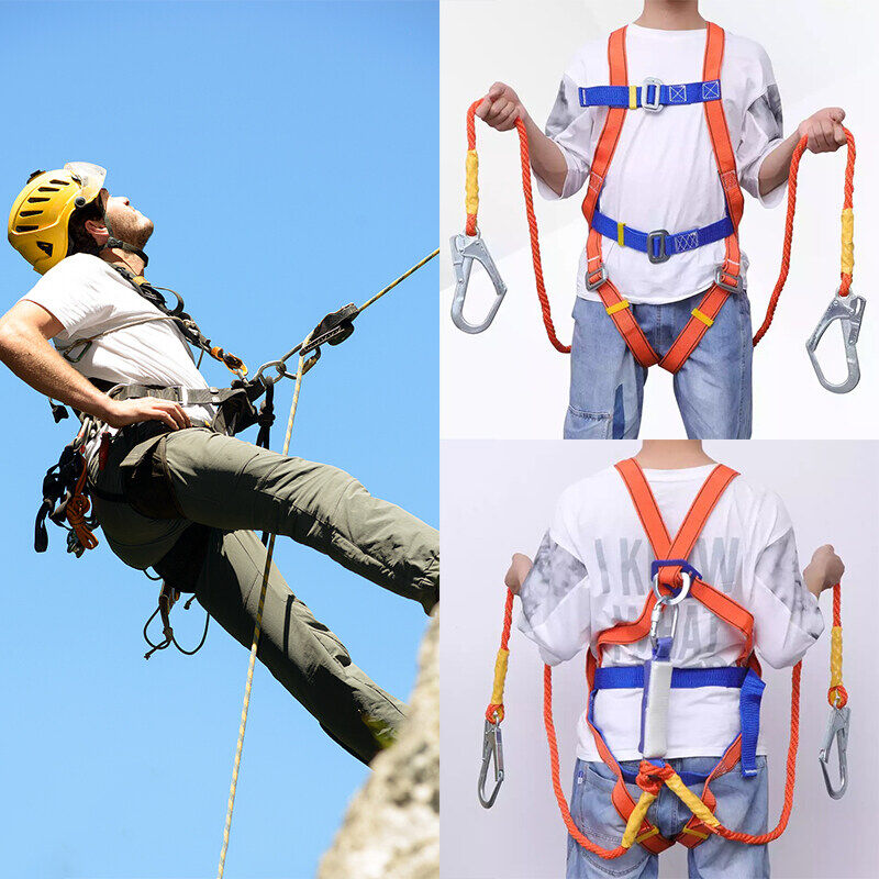 Safety Harness SAFETY BELT FULL BODY HARNESS POLYAMIDE LANYARD LARGE ...