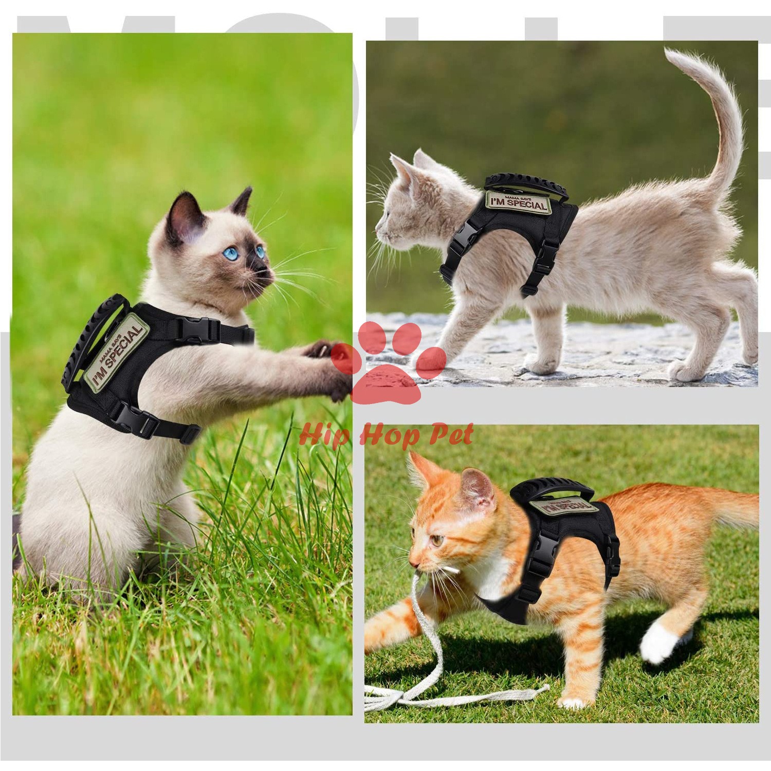 Breathable Pet Tactical Harness Vest For Cats And Dogs Outdoor Training ...