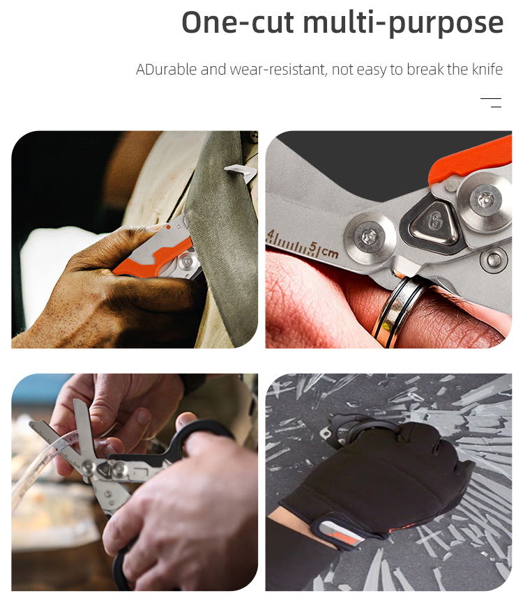 Trauma Raptor Shears, 6 in 1 Emergency Shears Foldable Medical Scissors ...