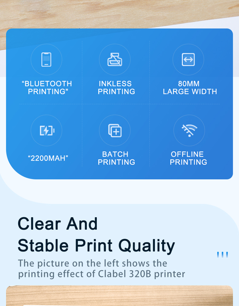 CLABEL 320B Portable Label Printer, Thermal Printer, Sticker Printer ...