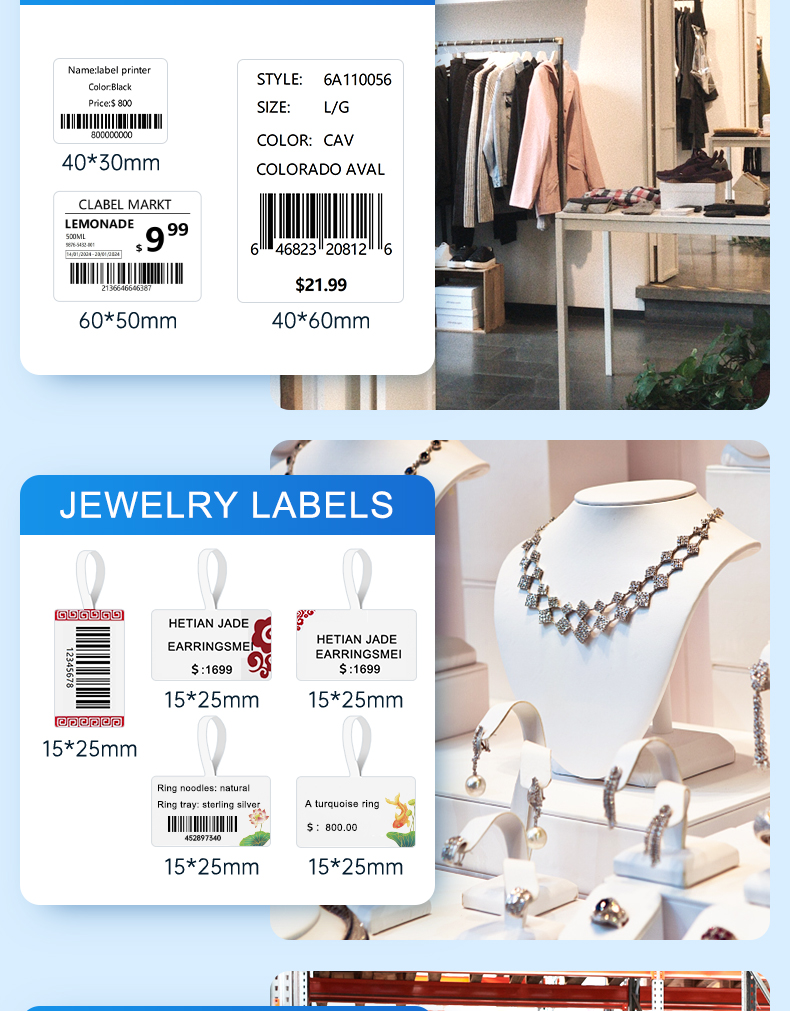 CLABEL 320B Portable Label Printer, Thermal Printer, Sticker Printer ...