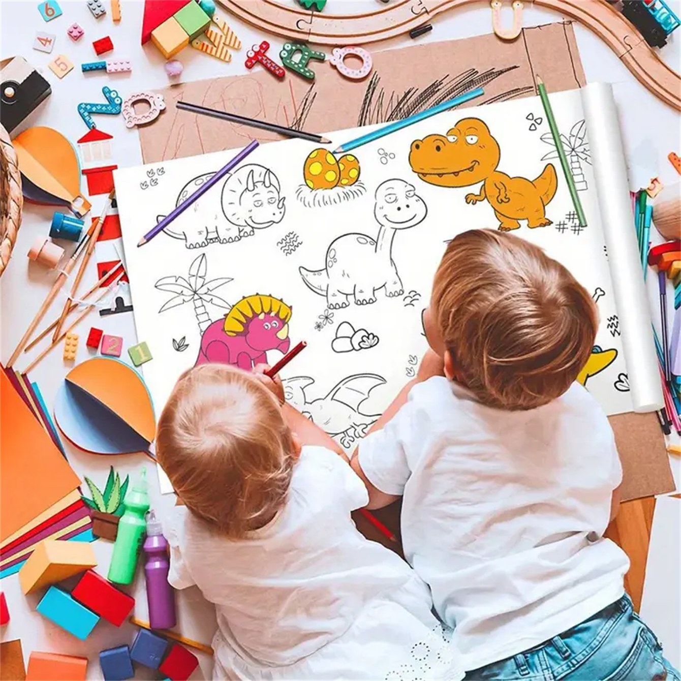 5 Styles Children's Graffiti Drawing Scrolls, Painting Paper Scroll DIY ...