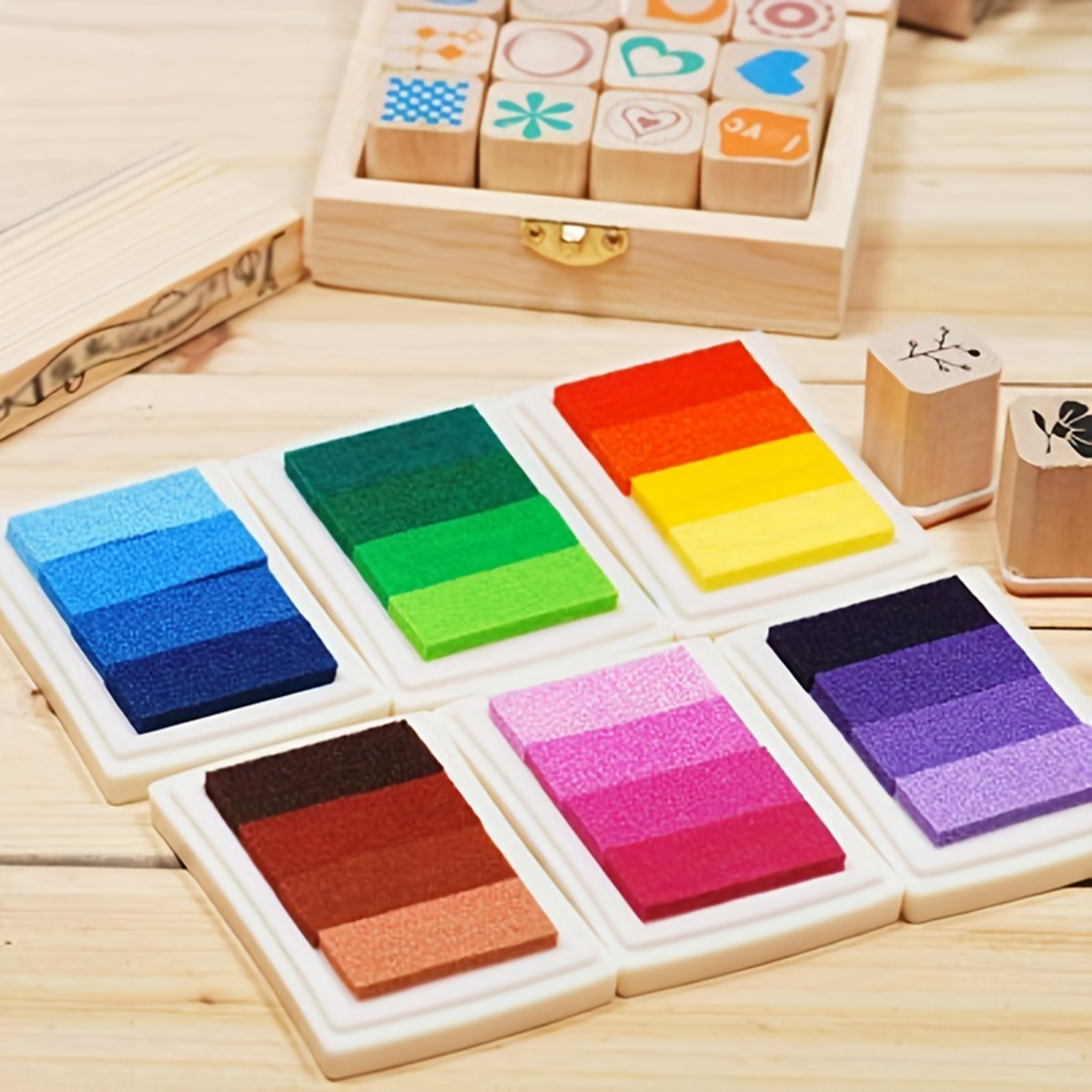 2Pcs/Set Diy Ink Pad Set Gradient Color Creative Stamp Hand Account ...
