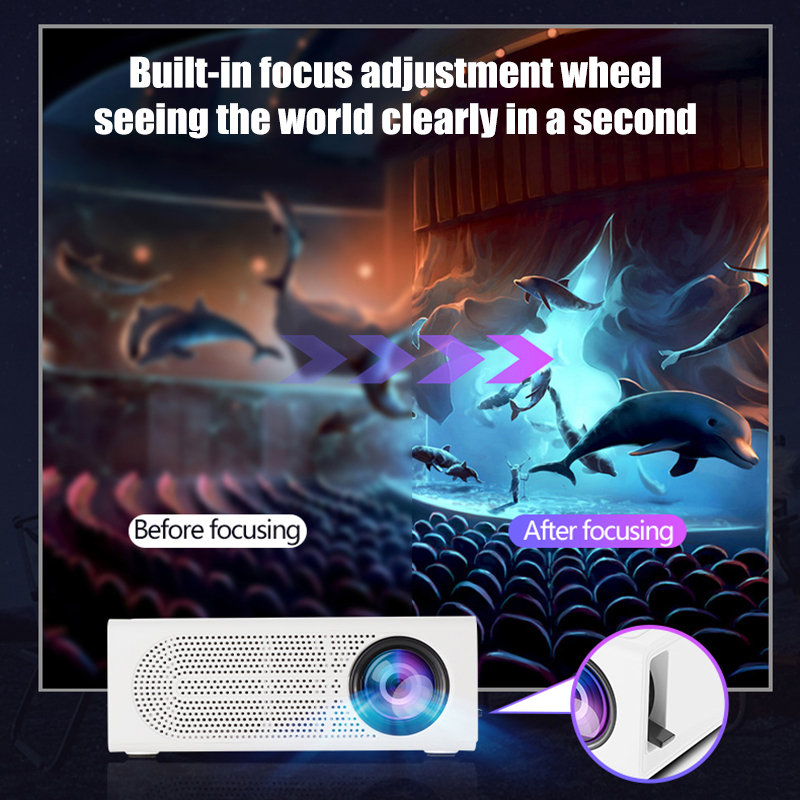 Mini Projector For Phone Small projector HDMI USB Laptop Wired ...