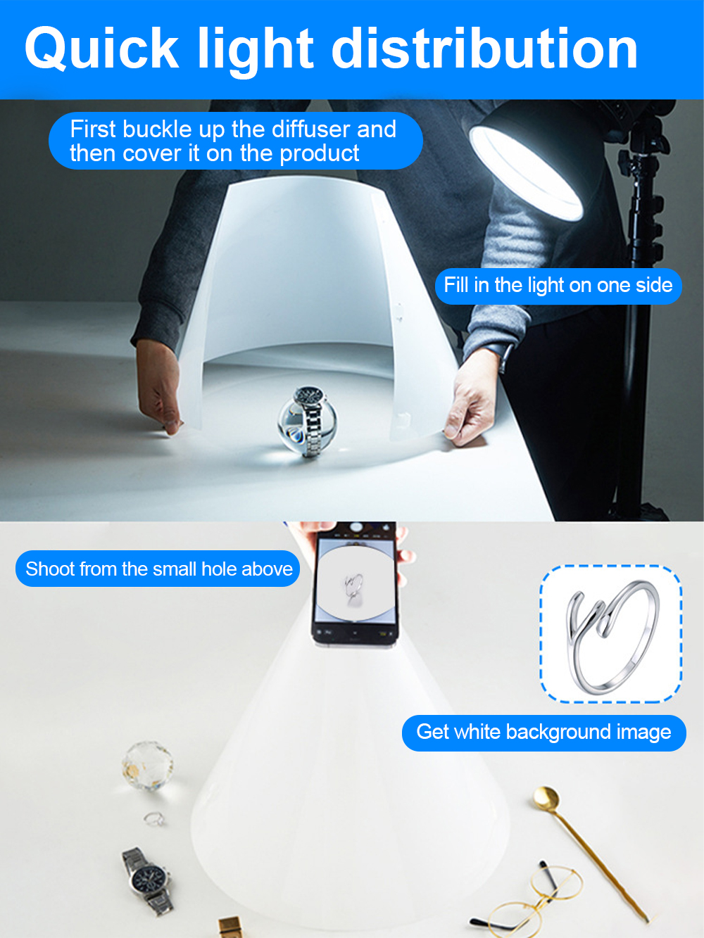 Selens Photography Soft Light Diffuser Board for Reflective Jewelry ...