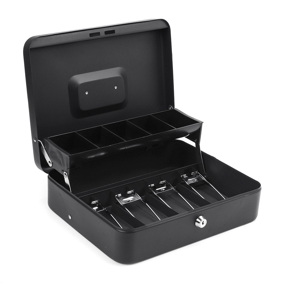 Money Box Cashier Box Portable Handheld Compartment Tray Cash Lockable ...