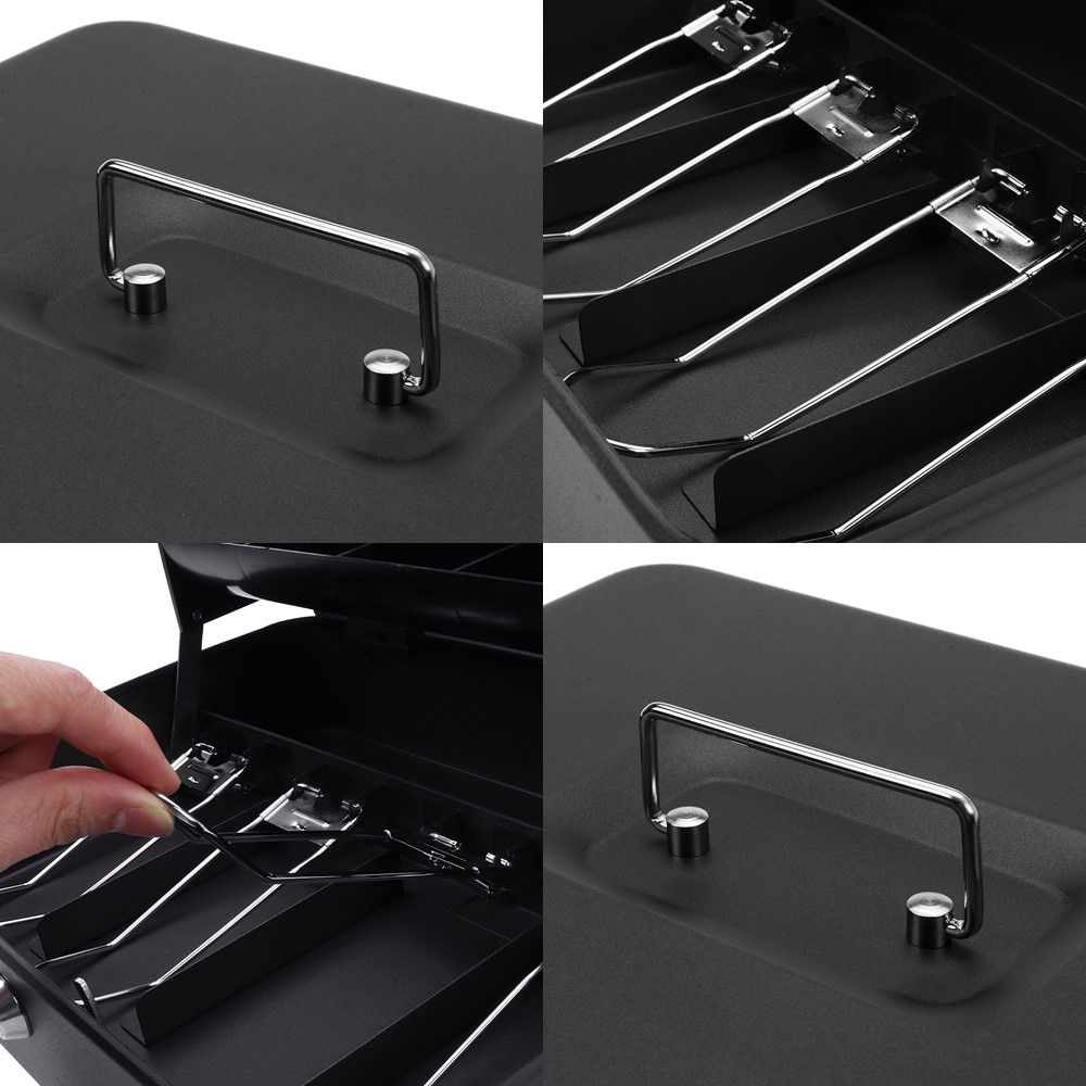 Money Box Cashier Box Portable Handheld Compartment Tray Cash Lockable ...