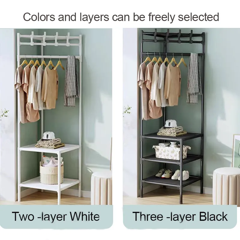 3 Layer Clothes Rack Simple Home Clothes Rack Rak Garis Clothes ...