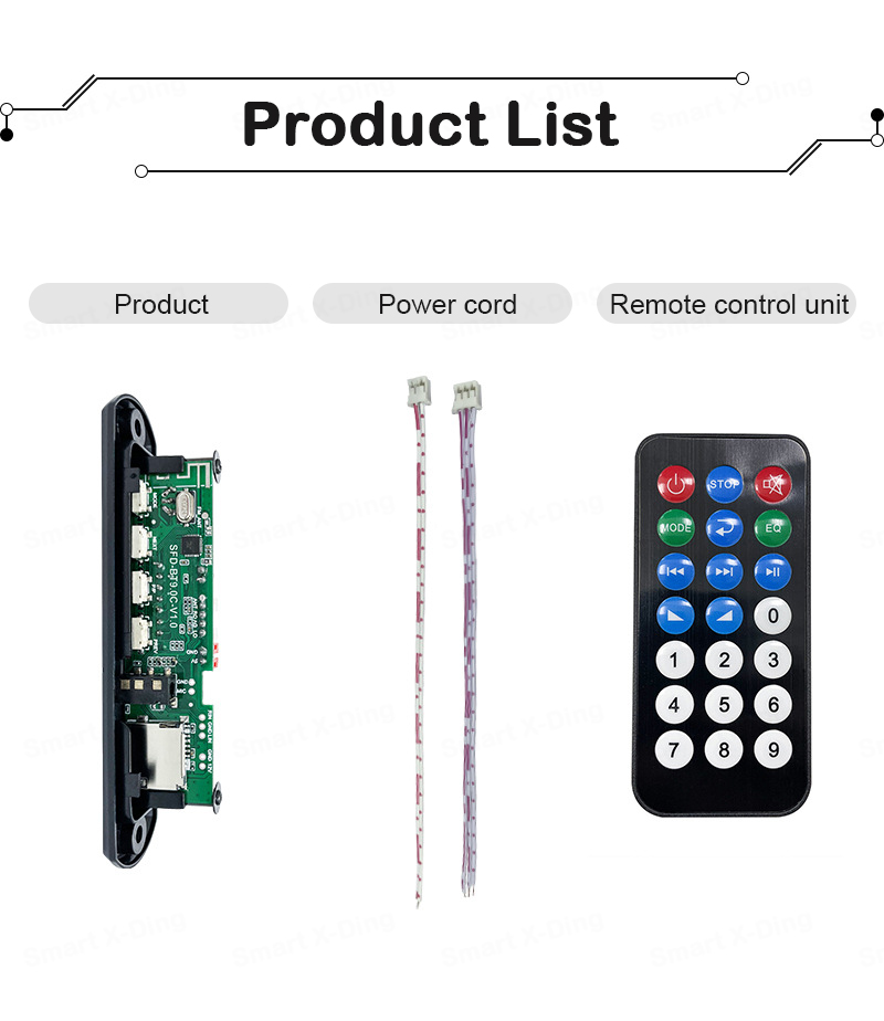 12V Bluetooth 5.0 MP3 Board Module – USB/TF Audio Player with FM ...