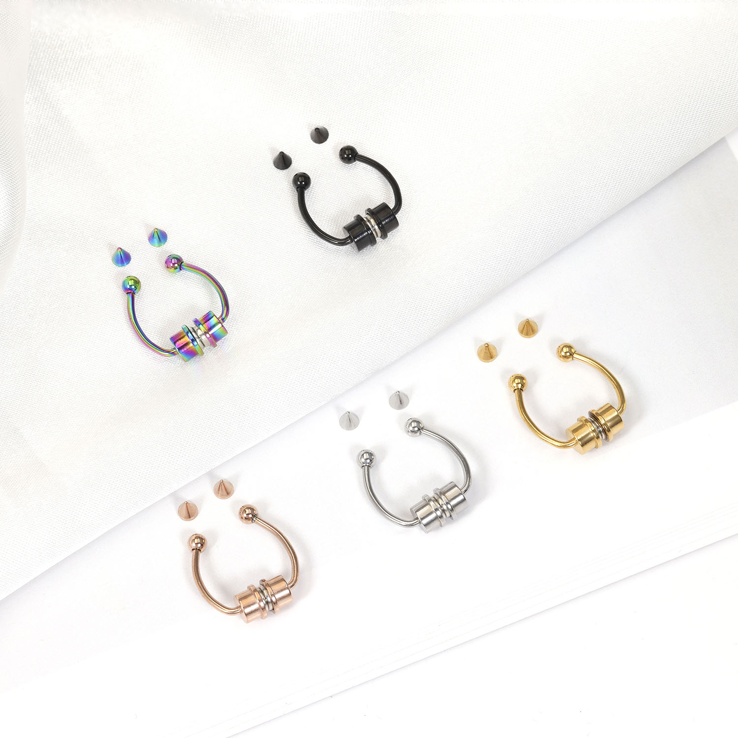 2Pcs/Set Magnetic Septum Nose Rings No Pierced, Fake Septum Ring Fake ...