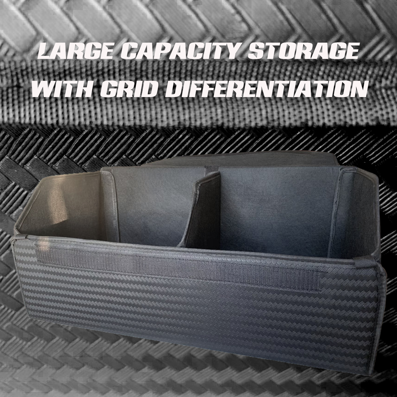 AOLA Carbon Fiber Car Storage Box PU Leather High Capacity Auto ...