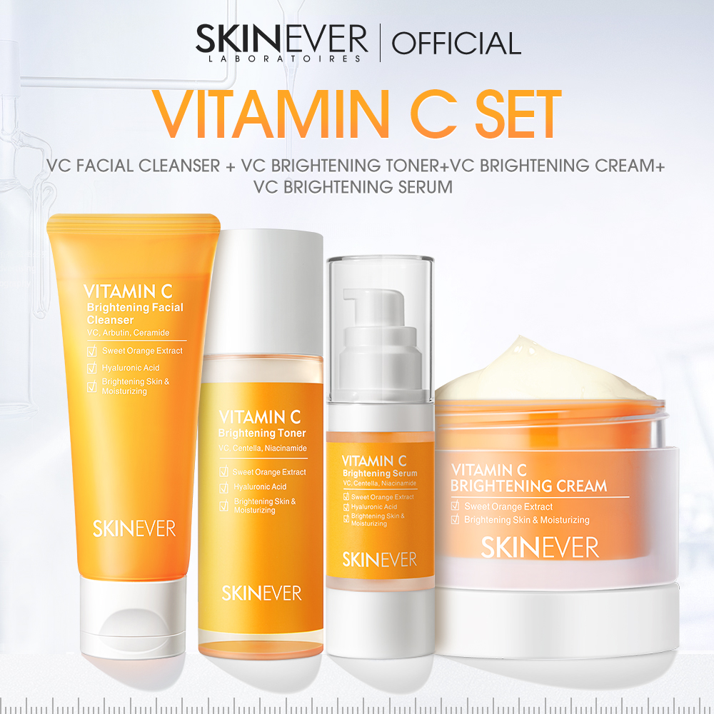 SKINEVER Gift Set Vitamin C Whitening Clean Oil Control Moisturizing ...