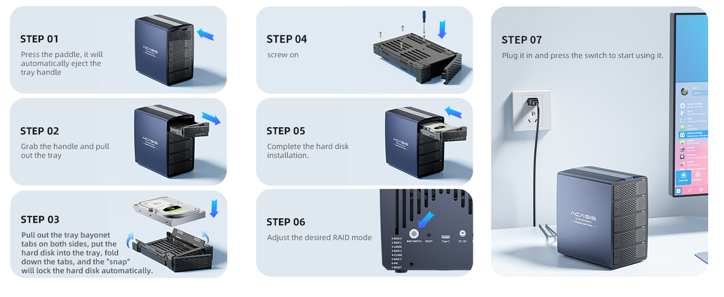 ACASIS 2.5/3.5-Inch SATA Disk Array Box USB3.0 SATA Disk Array Box ...